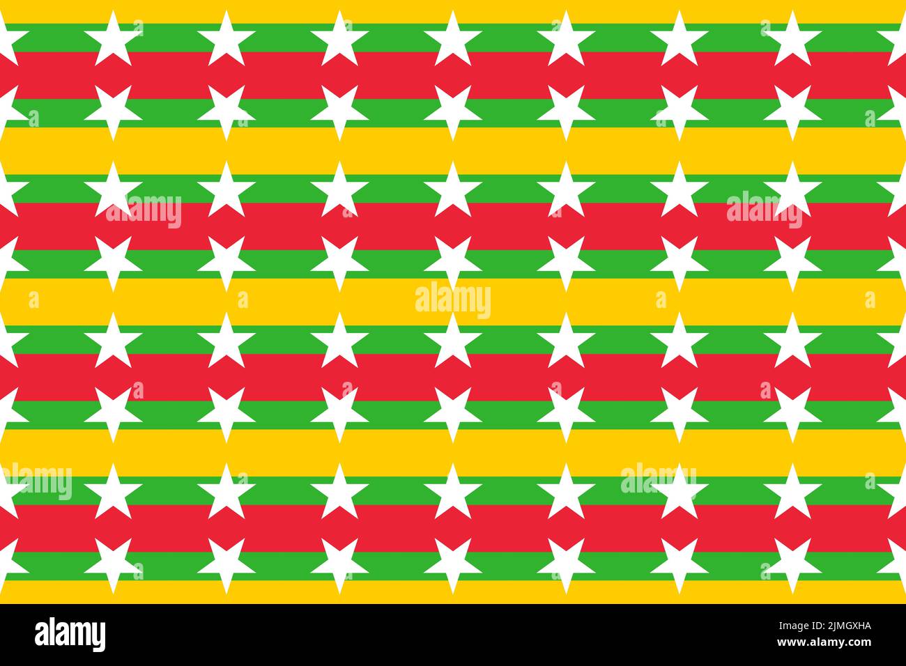 Geometric pattern in the colors of the national flag of Myanmar. The ...
