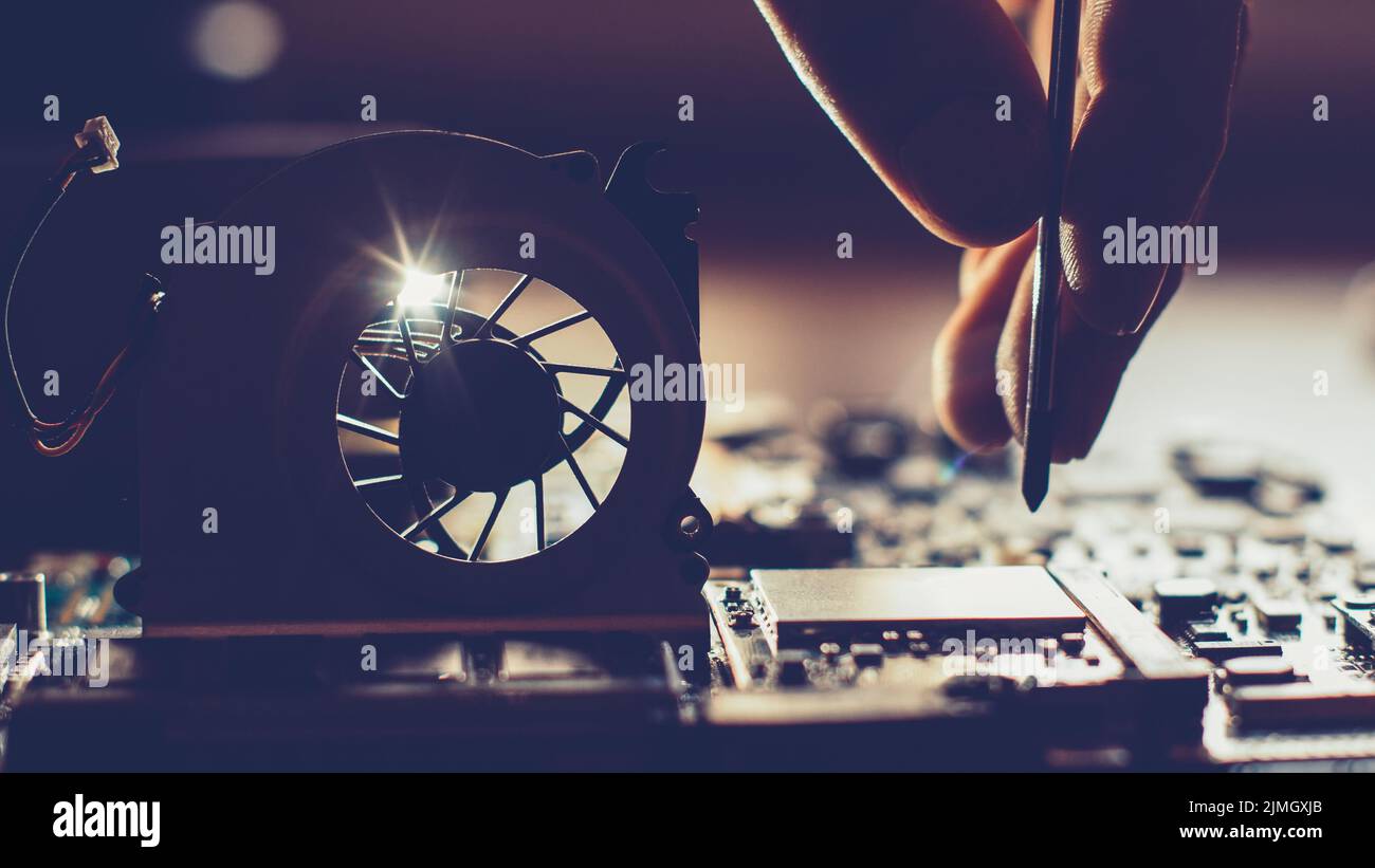 computer part repair disassembled motherboard Stock Photo - Alamy