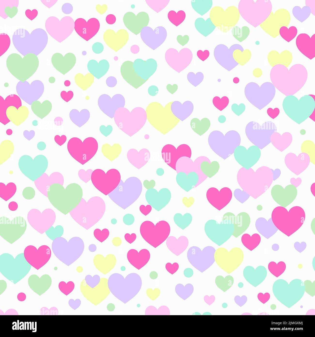 Rainbow hearts seamless background. Cute Valentine vector pattern Stock ...