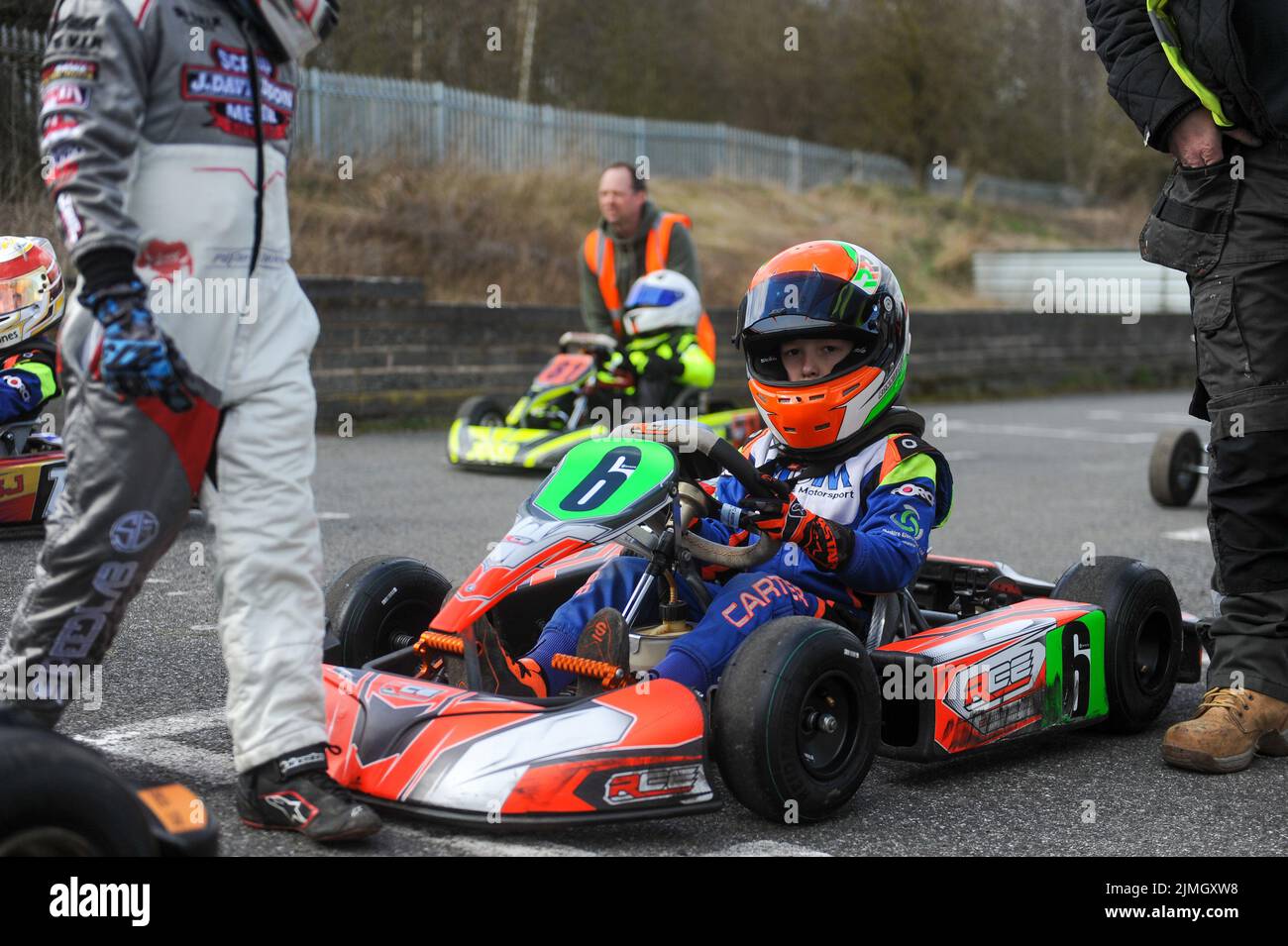 Karting races at South Yorkshire Karting Club Stock Photo - Alamy