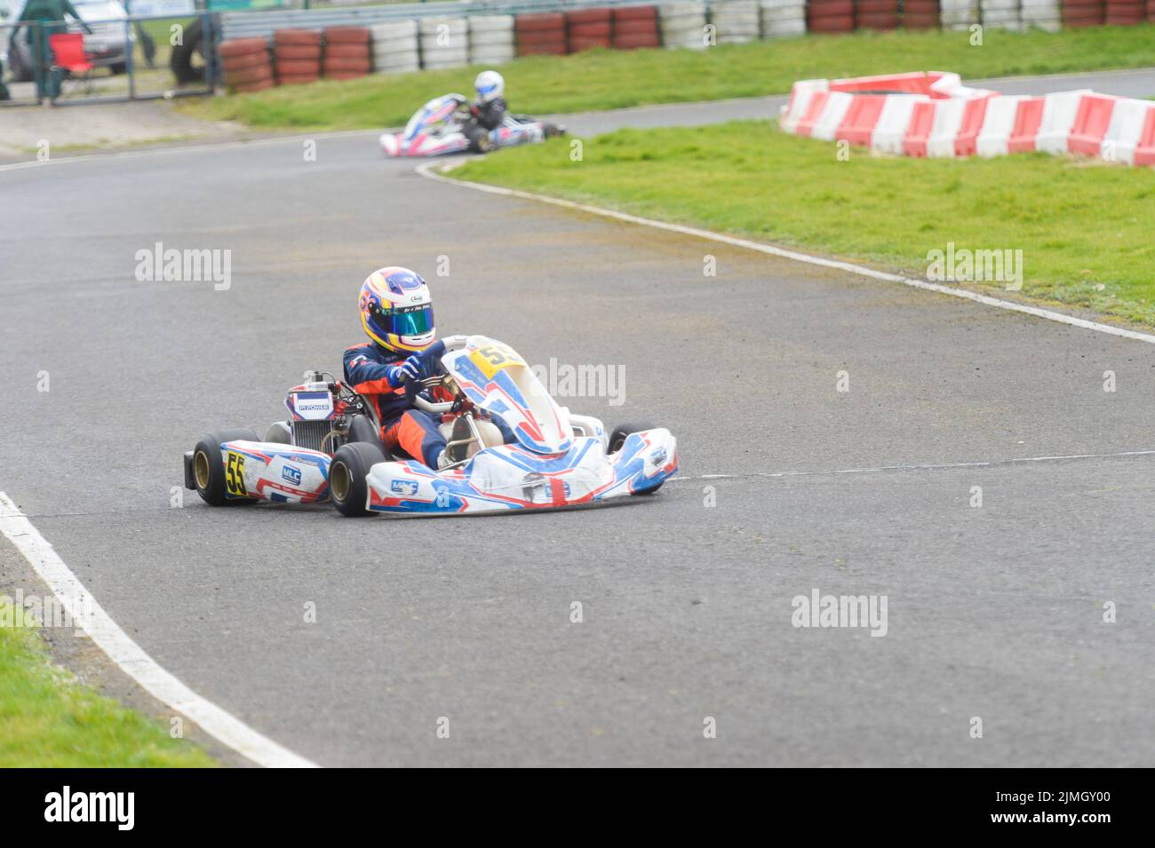 Karting races at South Yorkshire Karting Club Stock Photo - Alamy