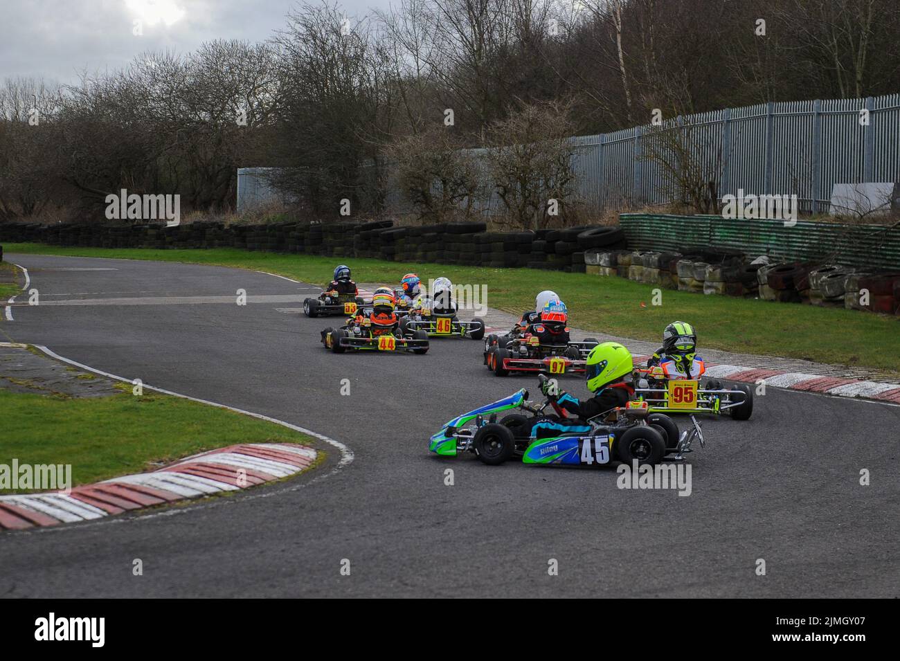 Karting races at South Yorkshire Karting Club Stock Photo - Alamy