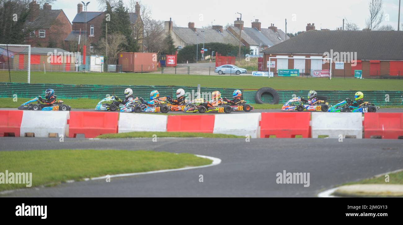 Karting races at South Yorkshire Karting Club Stock Photo - Alamy