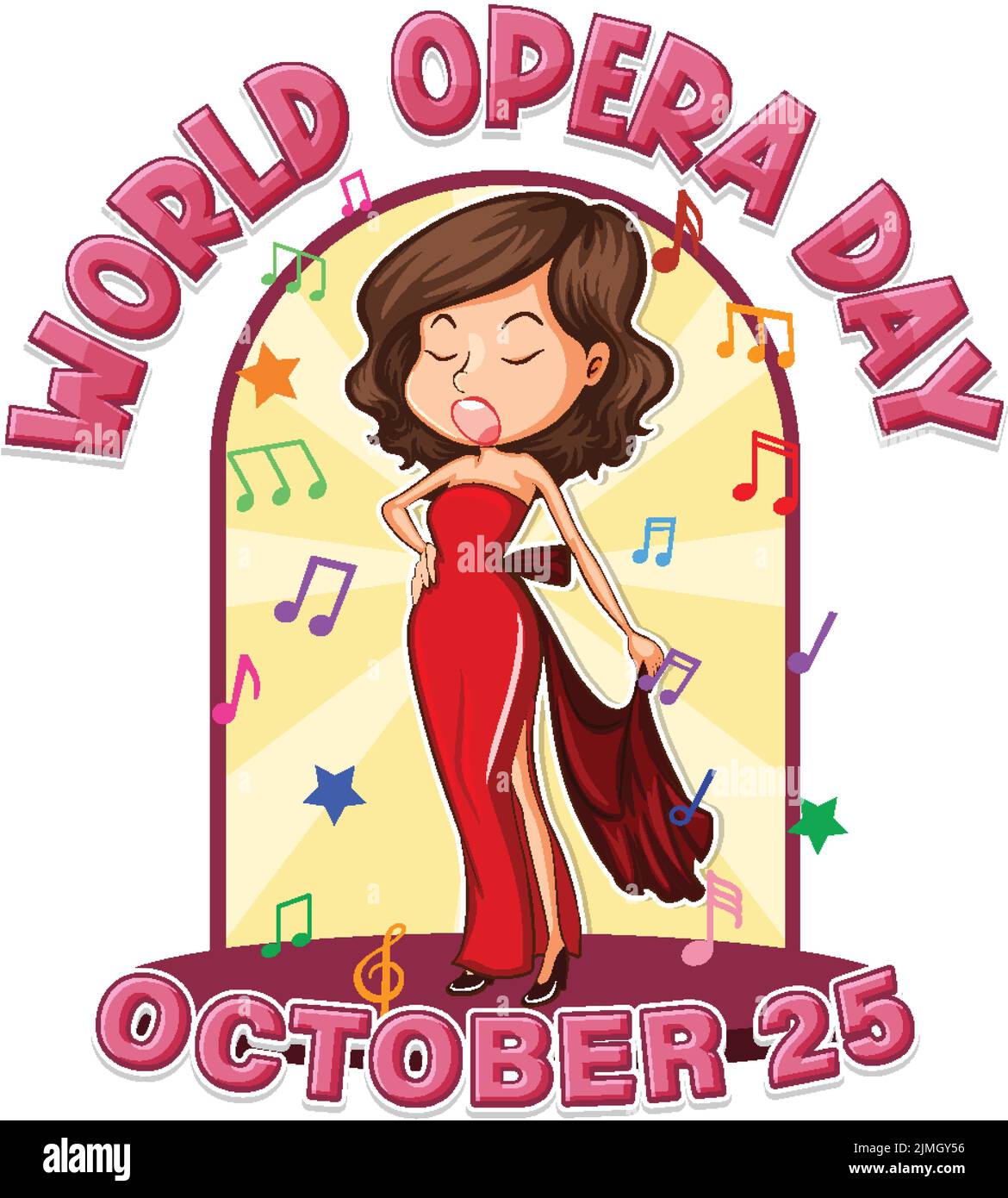 World Opera Day Banner Concept Vector illustration Stock Vector Image ...