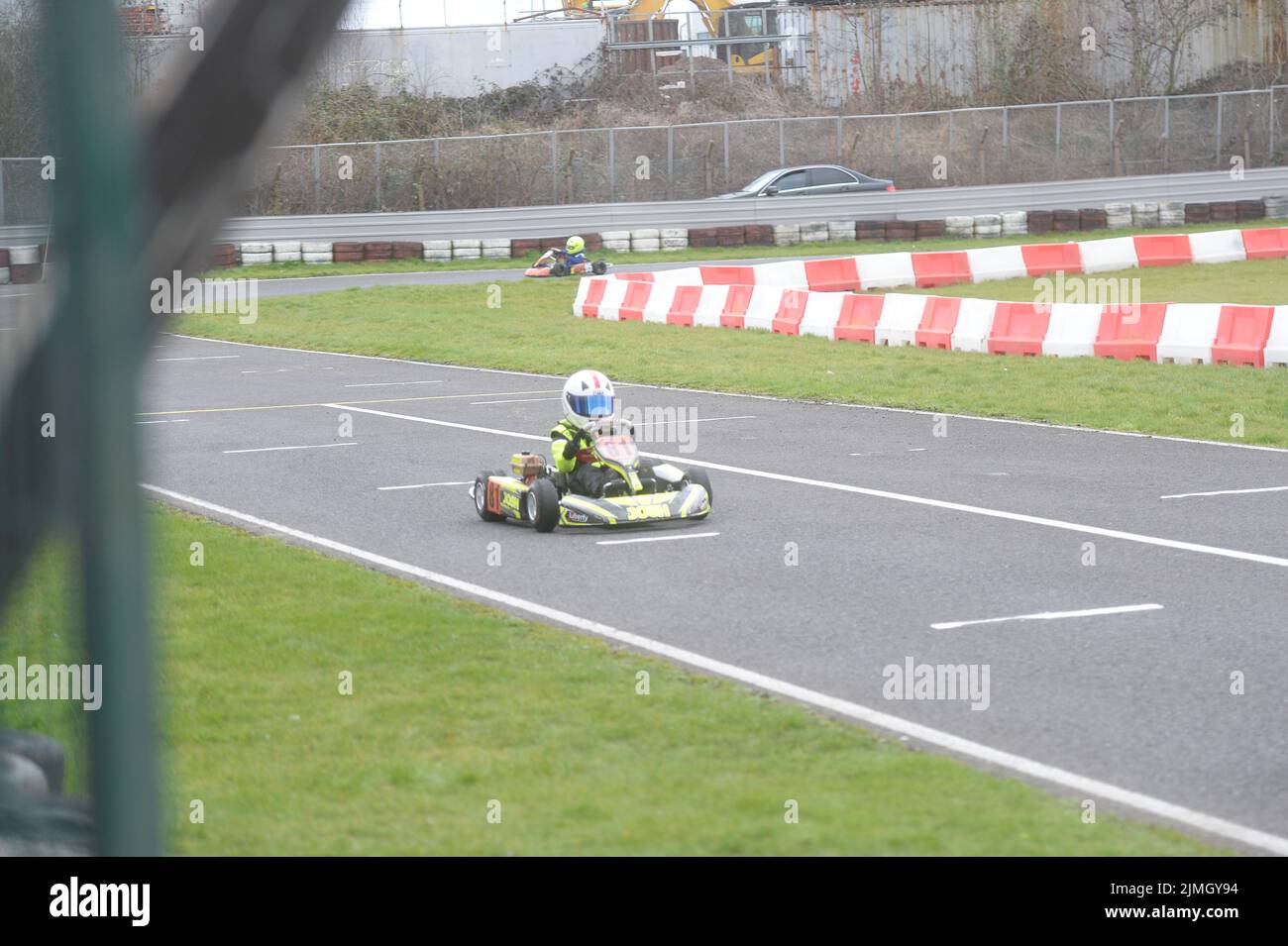 Karting races at South Yorkshire Karting Club Stock Photo - Alamy