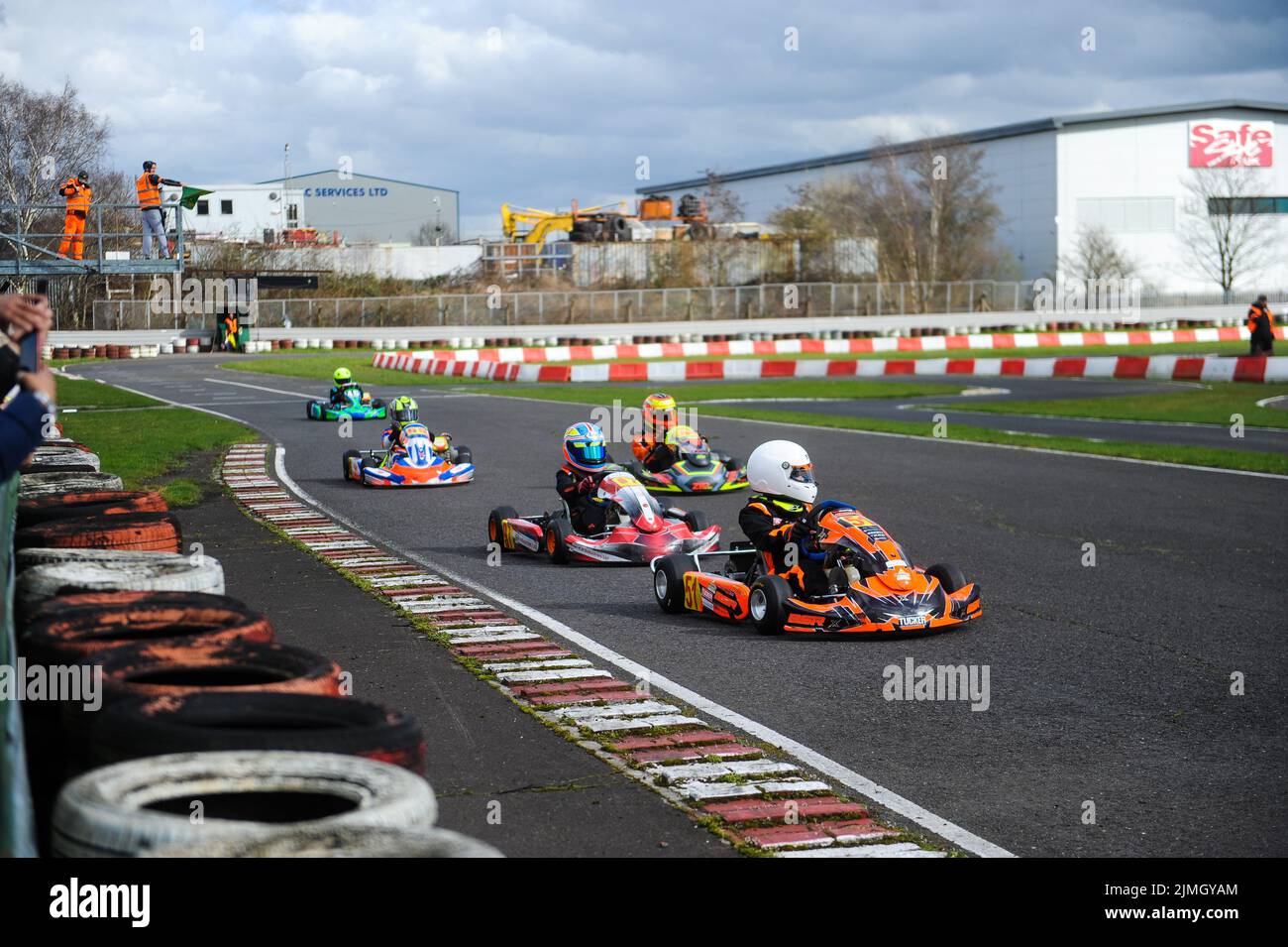 Karting races at South Yorkshire Karting Club Stock Photo - Alamy