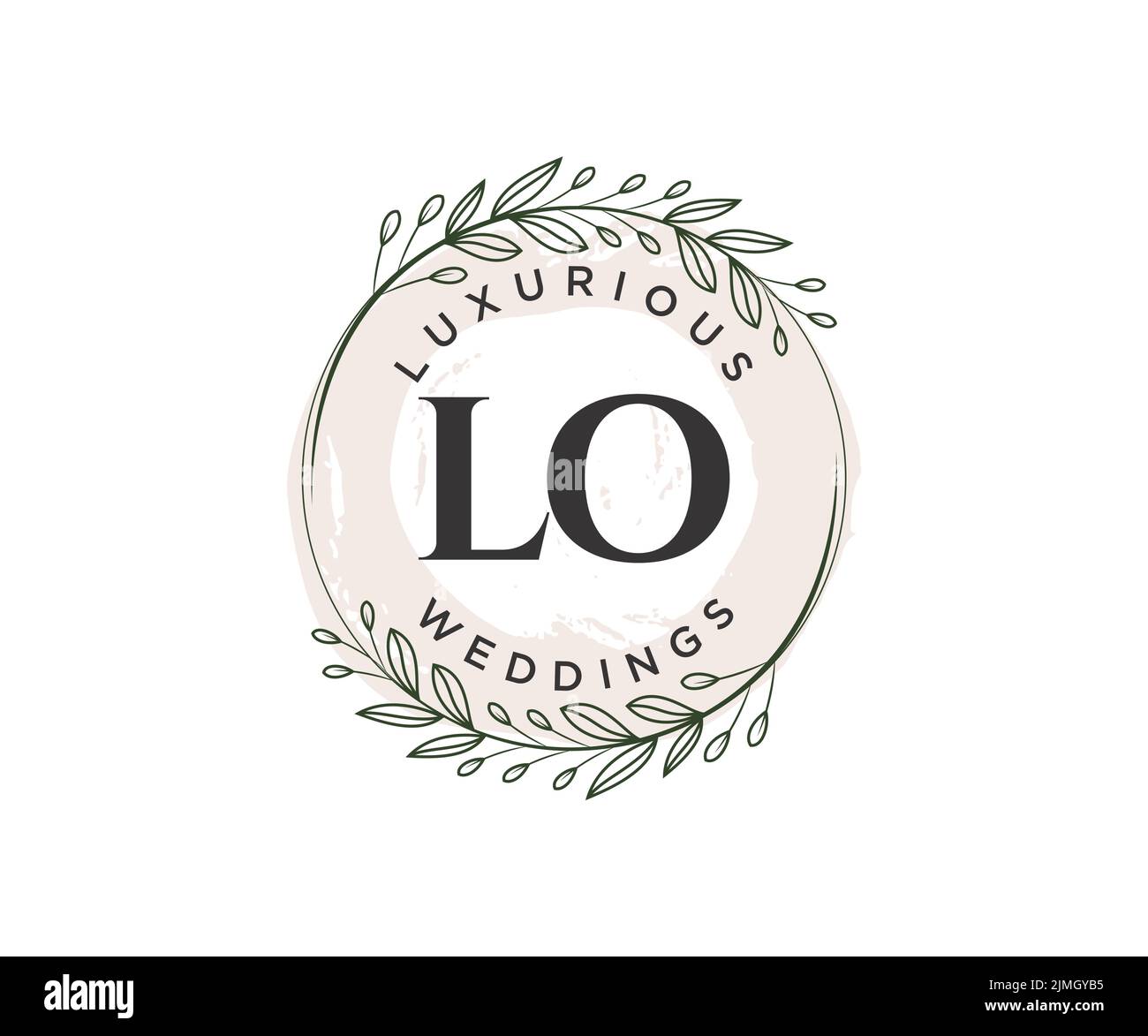 LO Initials letter Wedding monogram logos template, hand drawn modern ...