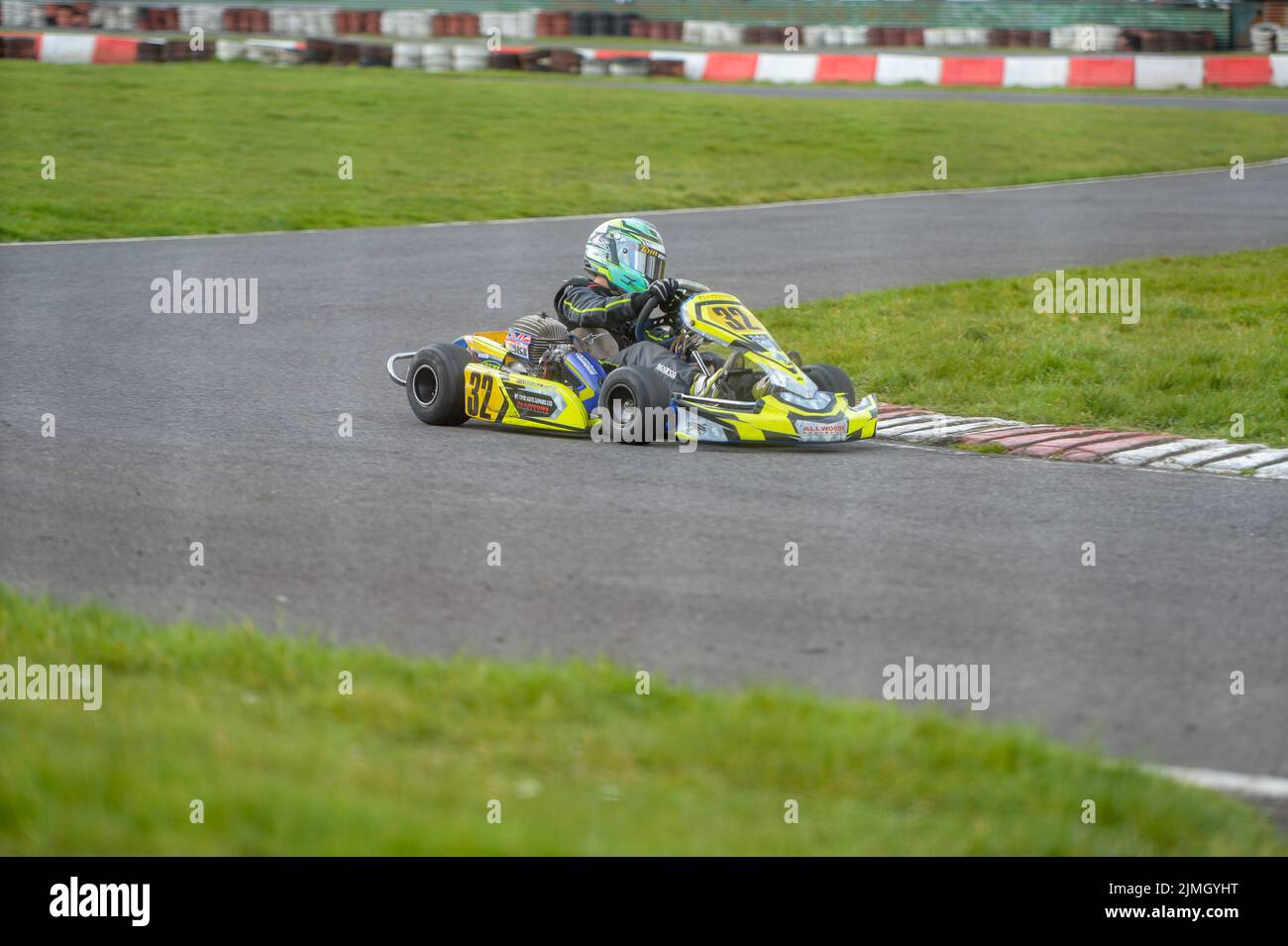 Karting races at South Yorkshire Karting Club Stock Photo - Alamy