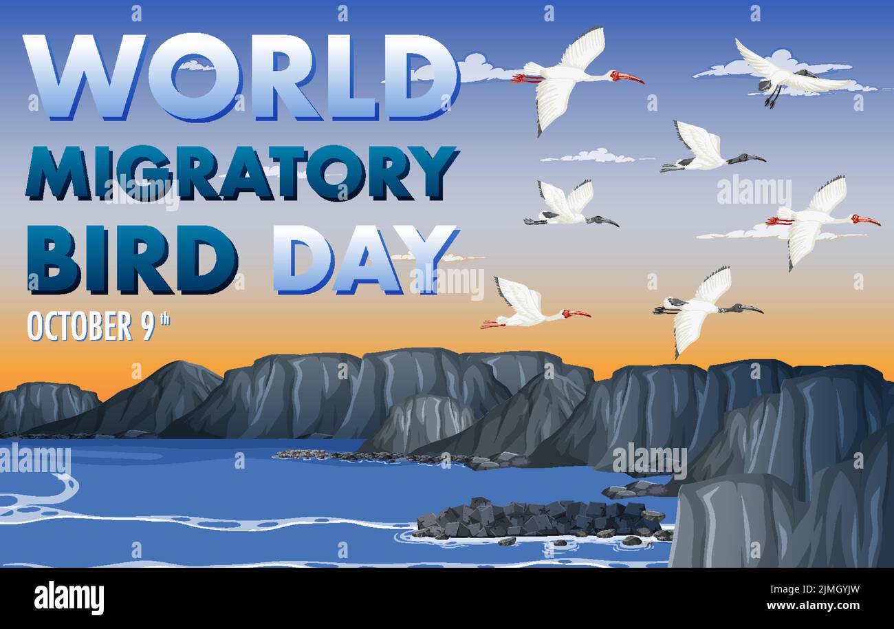 World Migratory Bird Day Banner Template illustration Stock Vector ...