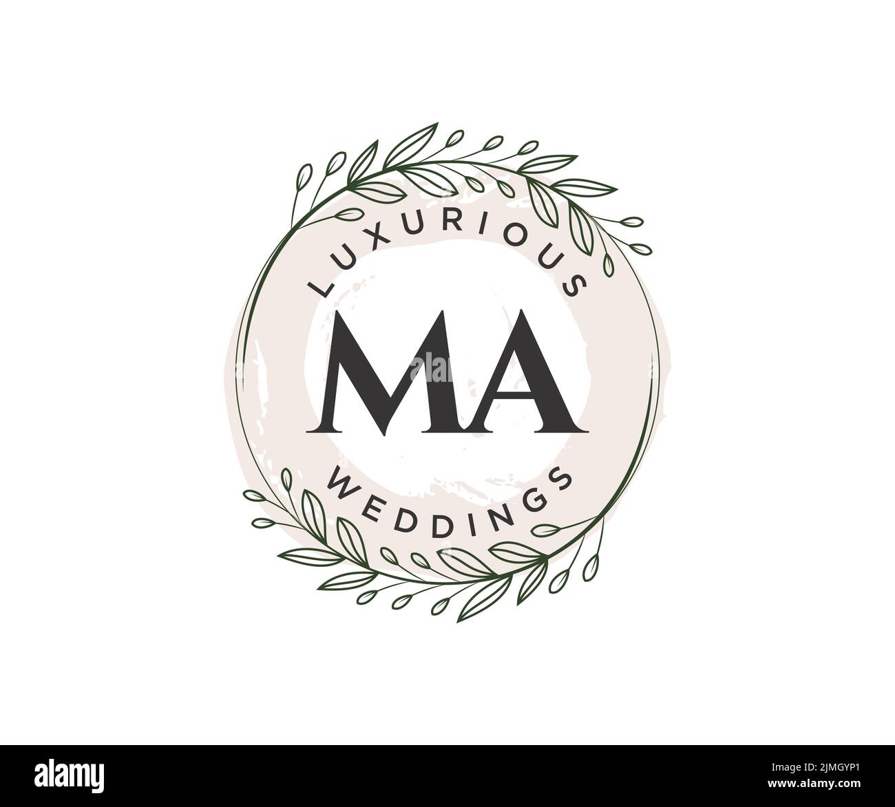 MA Initials letter Wedding monogram logos template, hand drawn modern ...