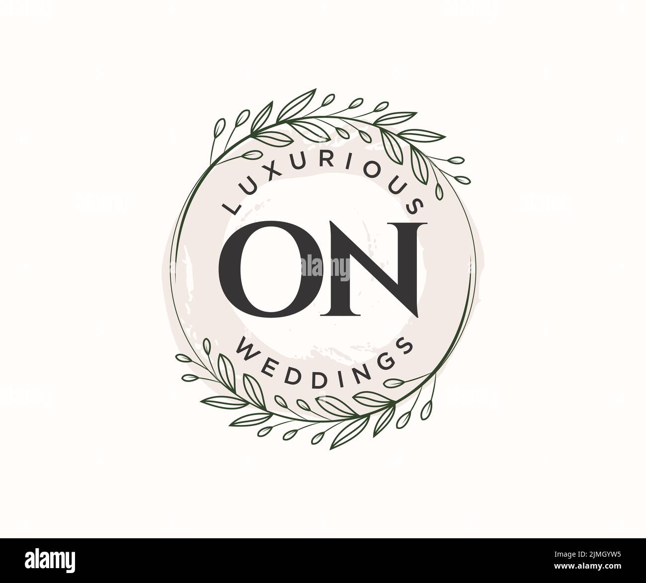 ON Initials letter Wedding monogram logos template, hand drawn modern ...