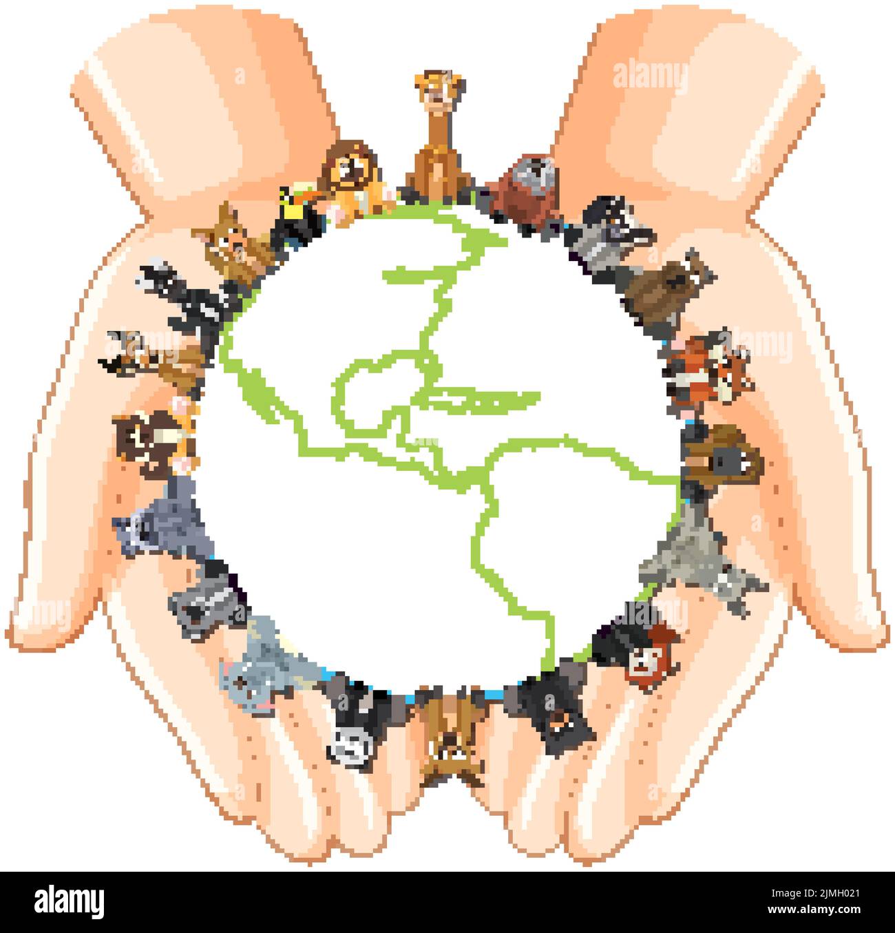 Wild animals around the world illustration Stock Vector Image & Art - Alamy