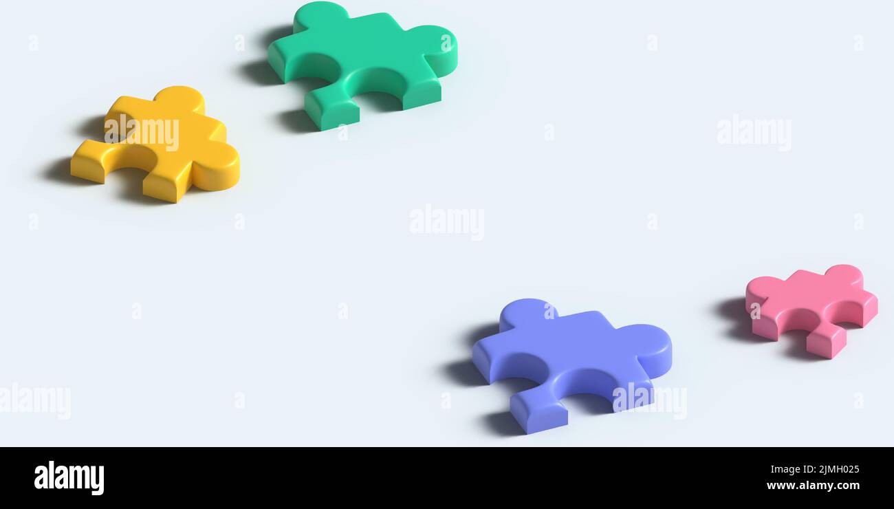 Modern horizontal panoramic background with scattered colorful blank ...