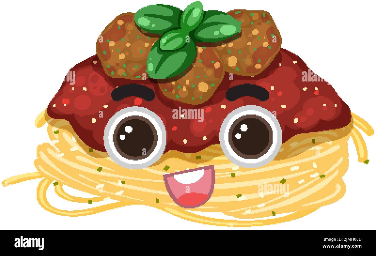 Cute spaghetti cartoon character illustration Stock Vector Image & Art ...