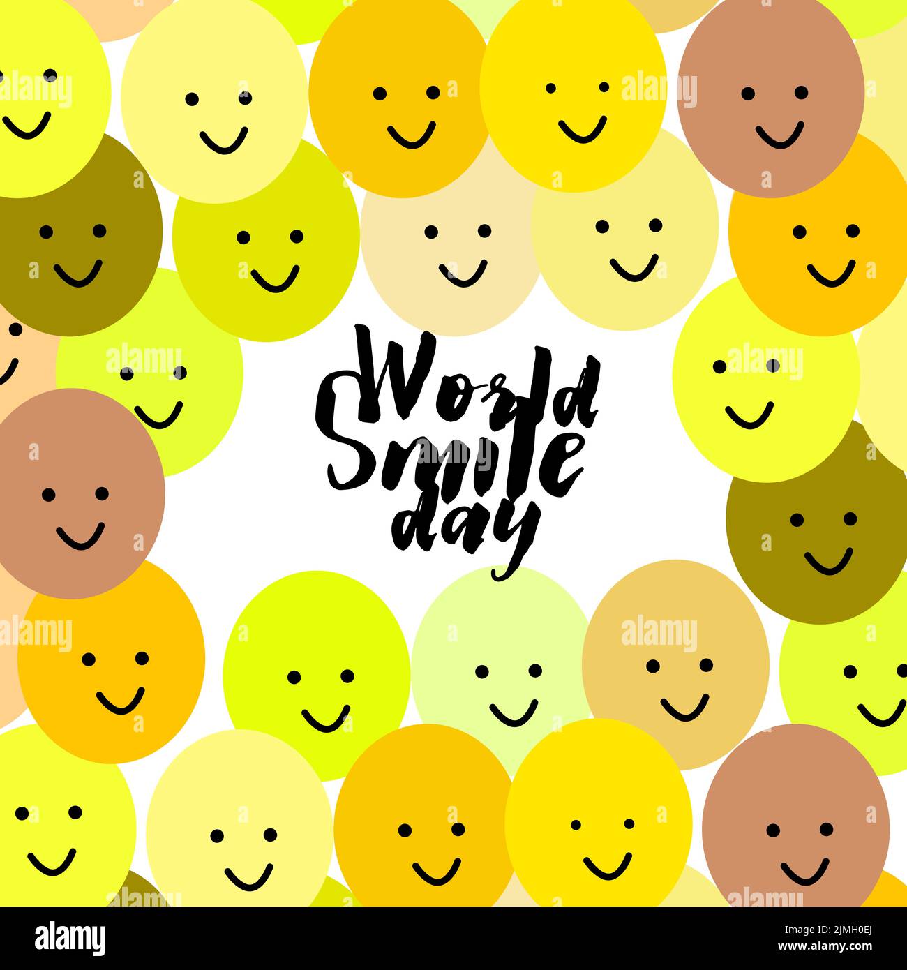 World smile day illustration with yellow abstract smile faces Stock ...