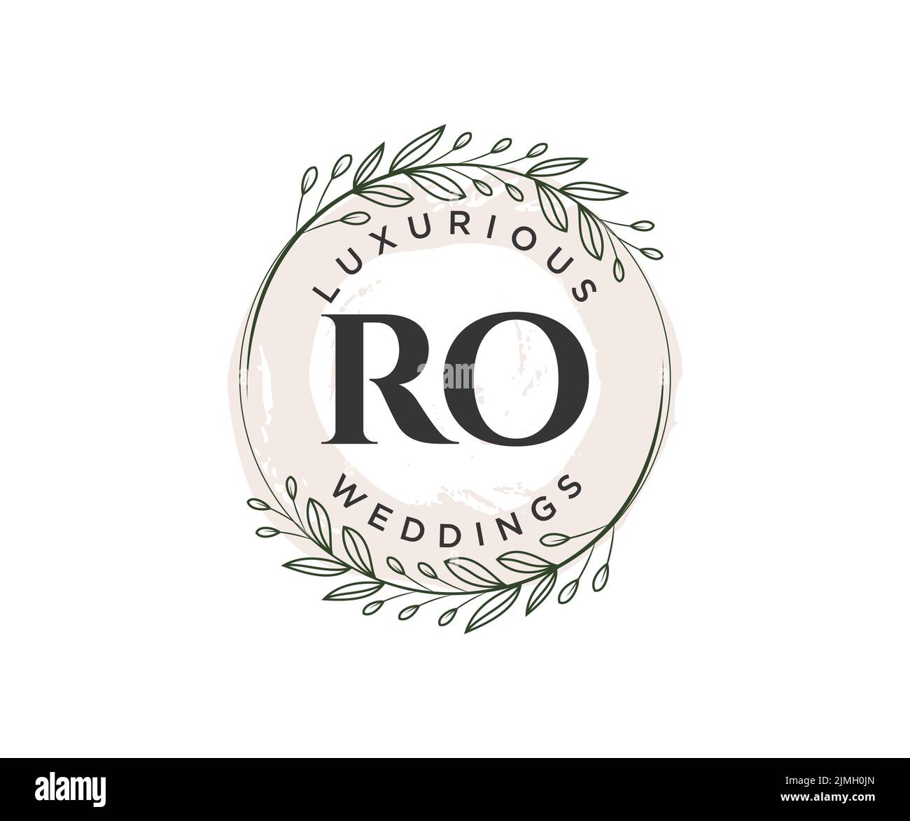 RO Initials letter Wedding monogram logos template, hand drawn modern ...