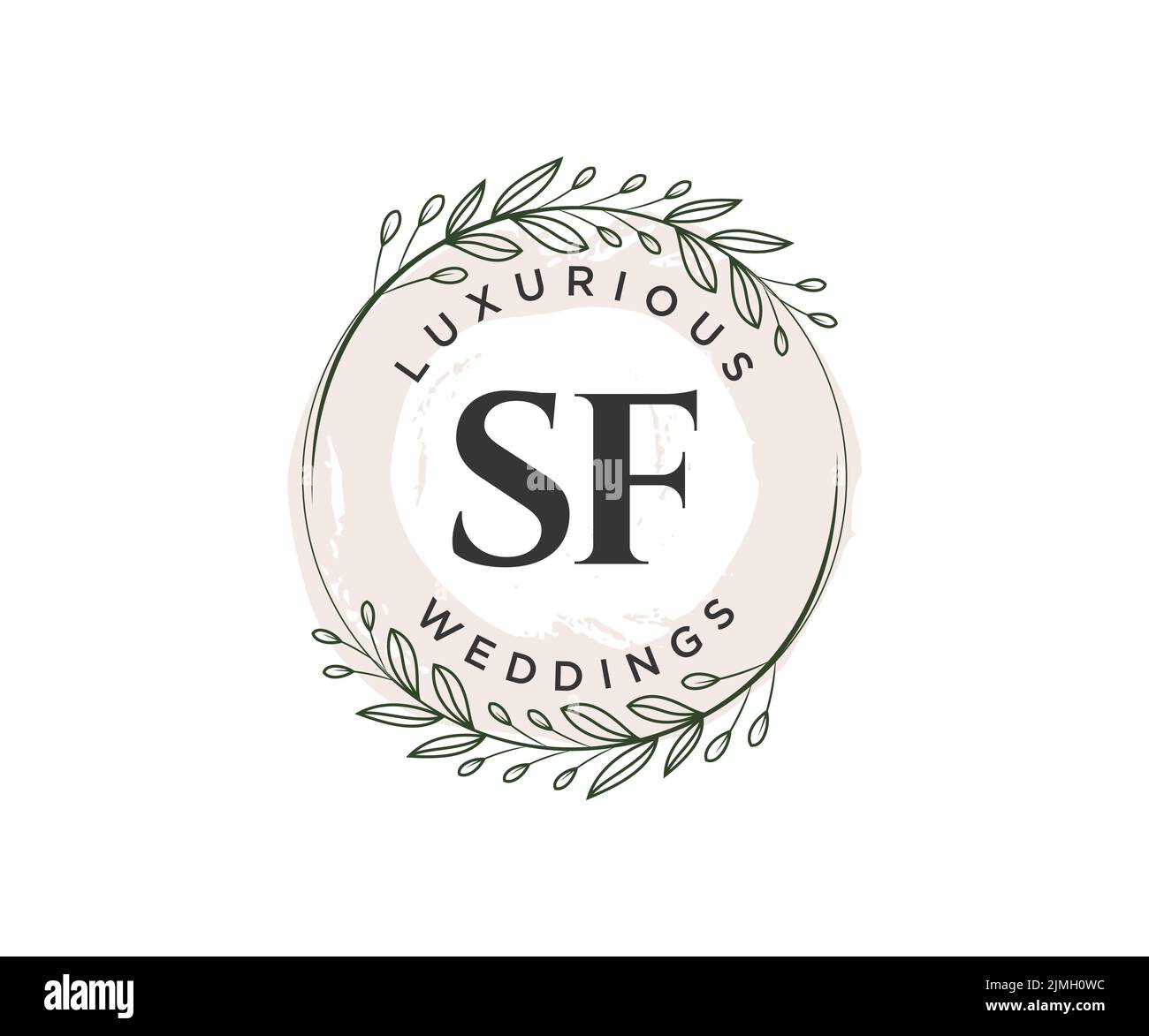 SF Initials letter Wedding monogram logos template, hand drawn modern ...