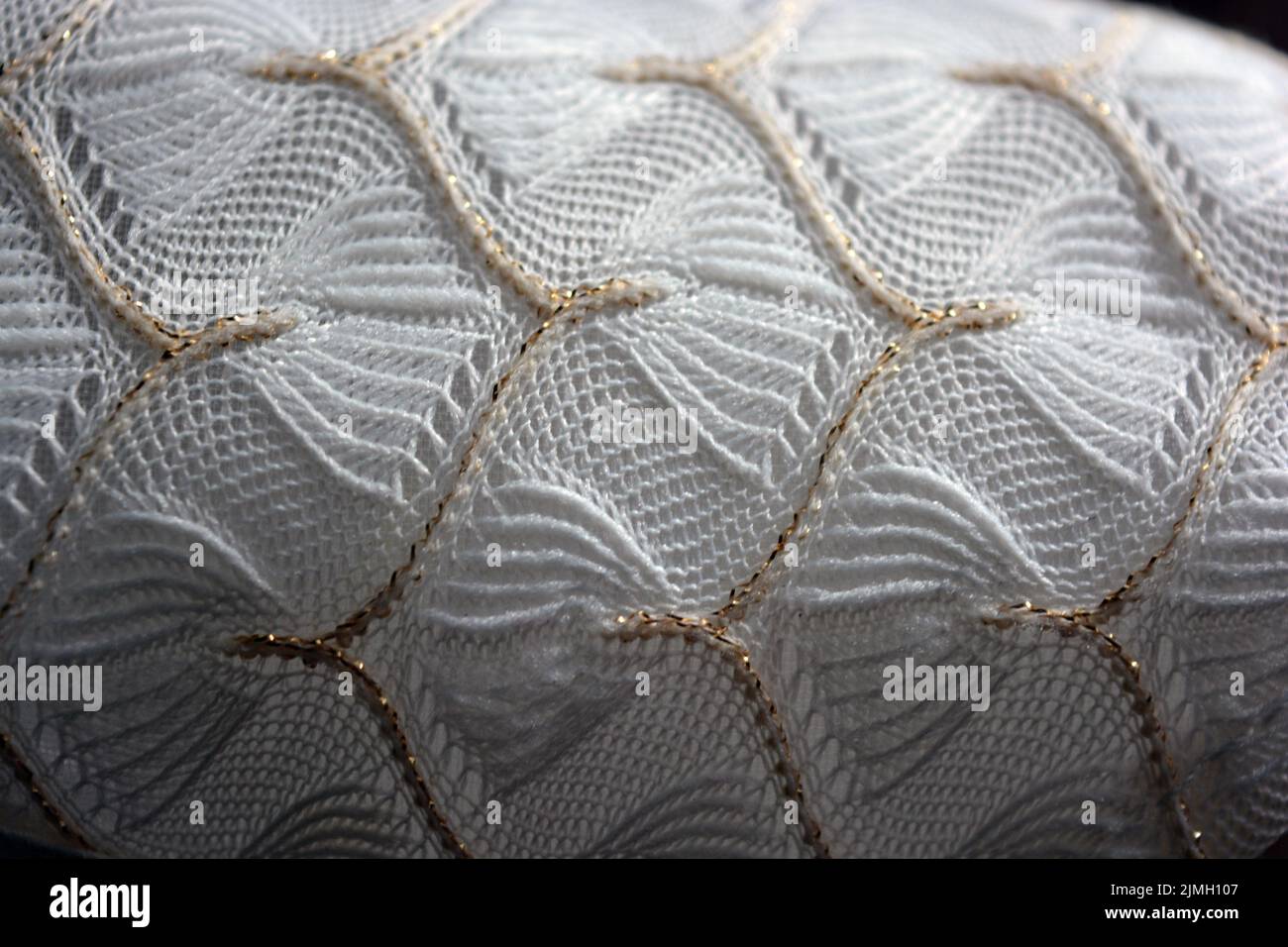 Beautiful white woven fabric with an intriguing pattern of dense white ...