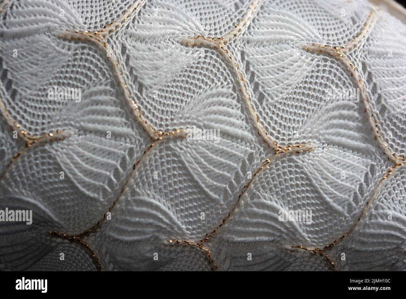 Beautiful white woven fabric with an intriguing pattern of dense white ...