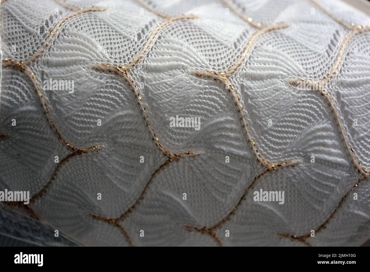 Beautiful white woven fabric with an intriguing pattern of dense white ...