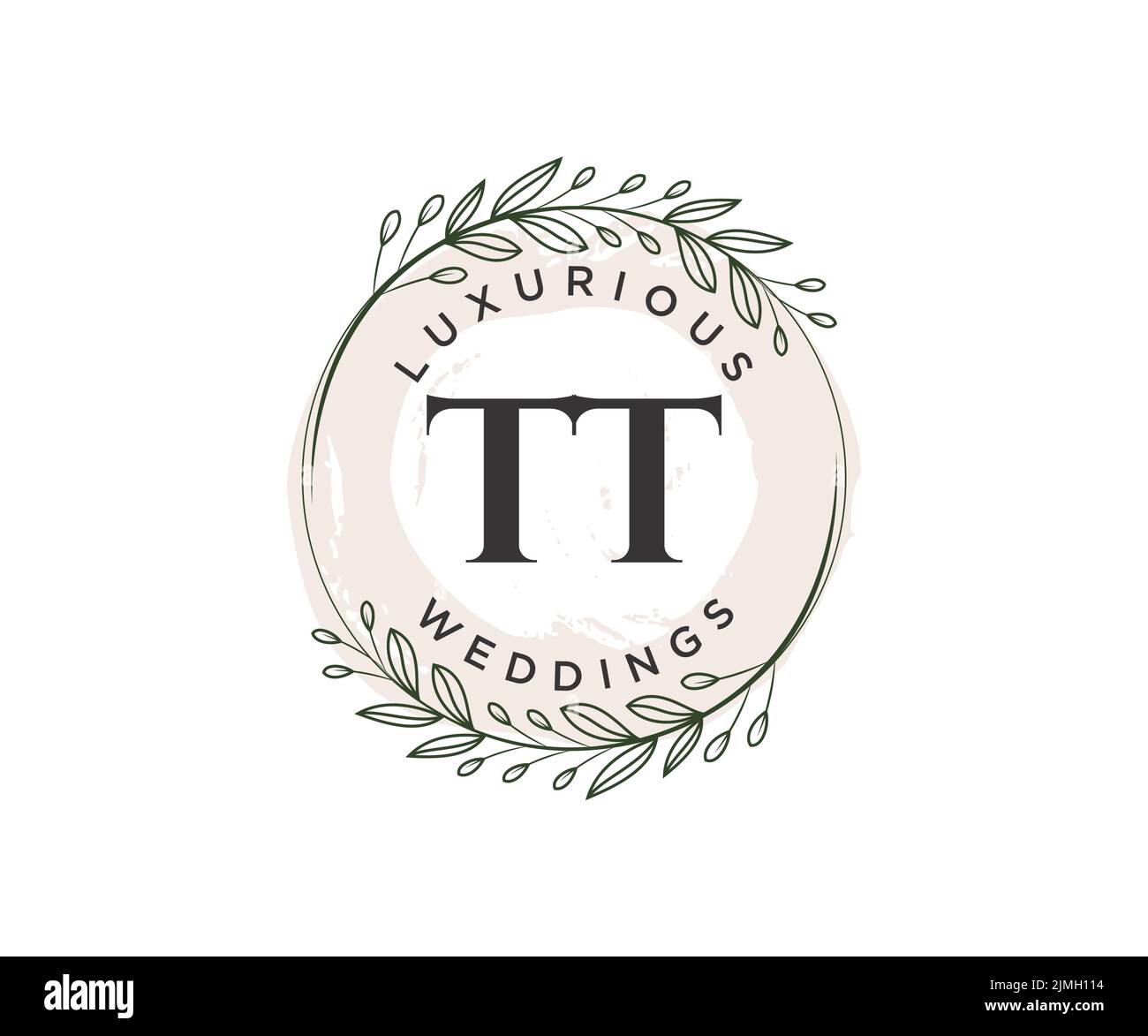 TT Initials letter Wedding monogram logos template, hand drawn modern ...