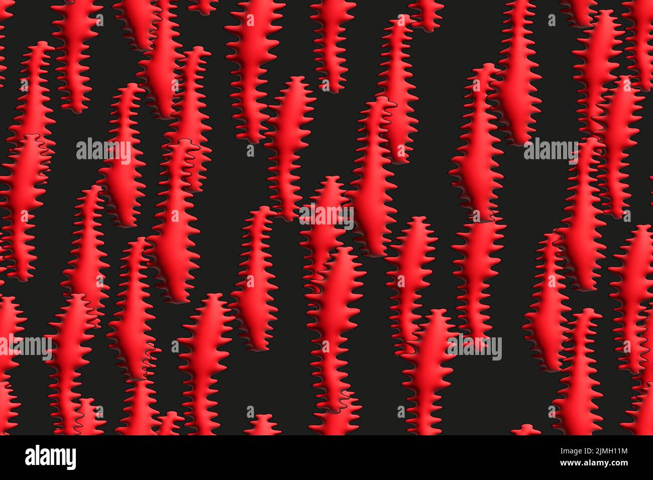 Abstract Red Worm Vector Seamless Pattern 3D Illustration Background ...