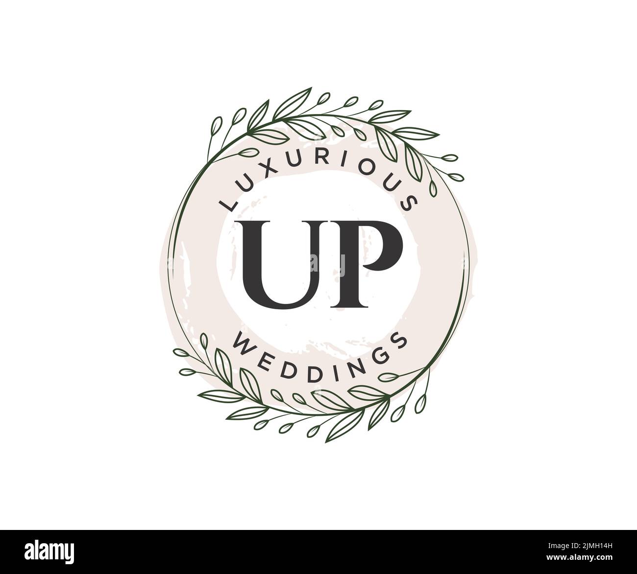 UP Initials letter Wedding monogram logos template, hand drawn modern ...