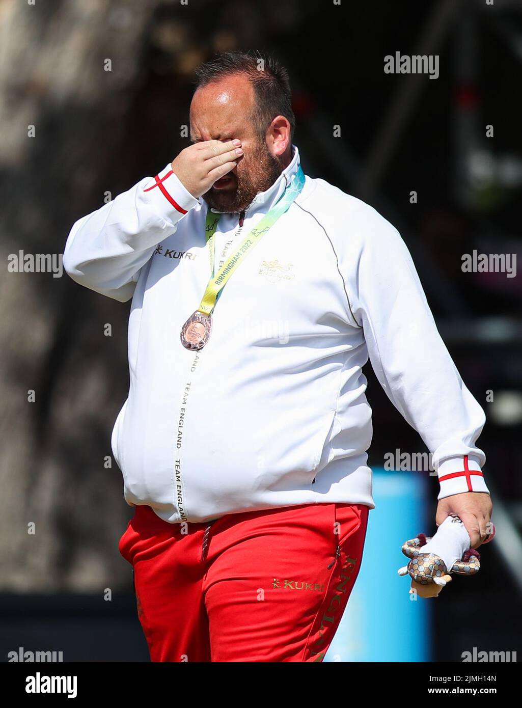England's Louis Ridout appears emotional after winning a Bronze medal ...
