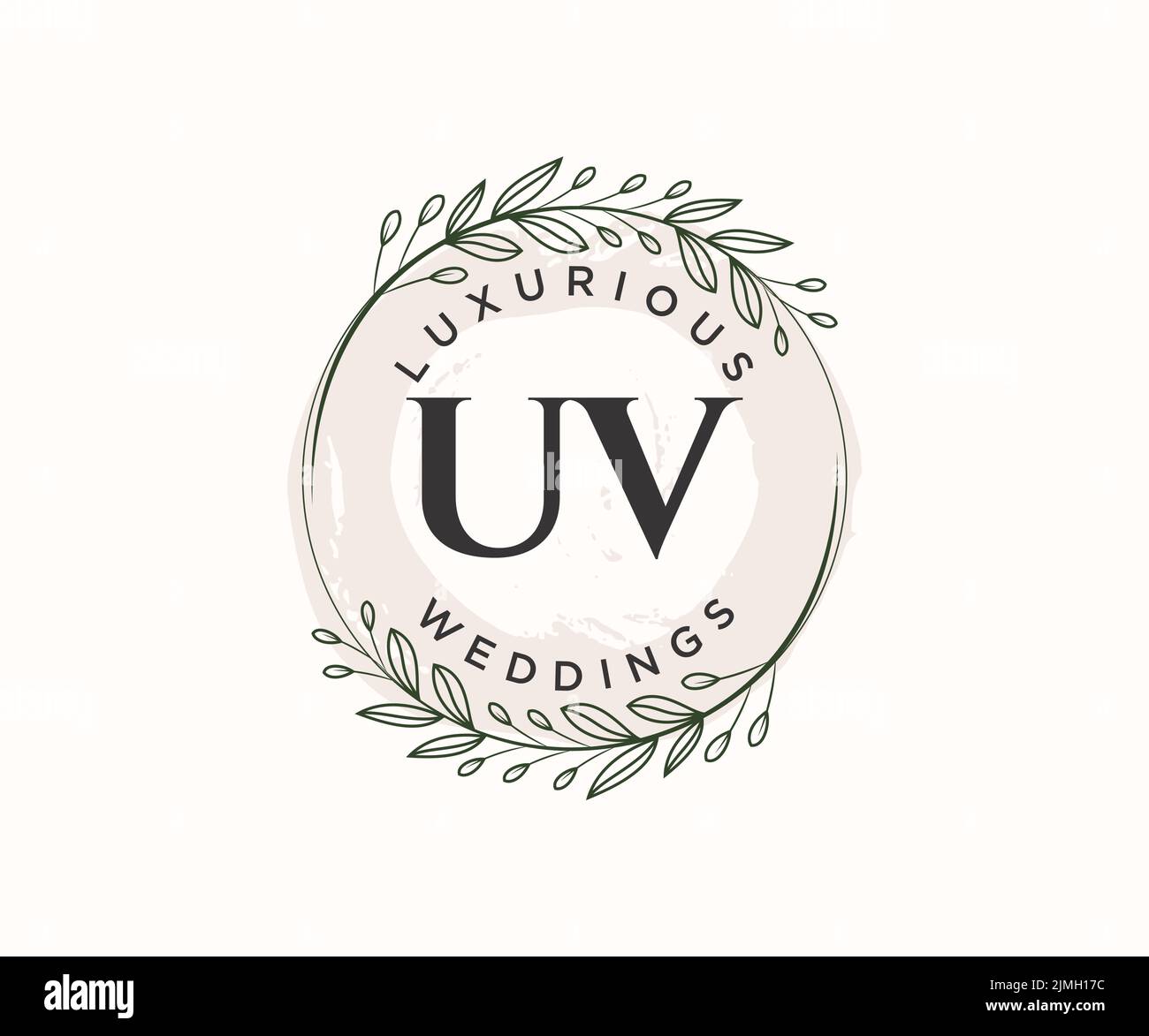 UV Initials letter Wedding monogram logos template, hand drawn modern ...