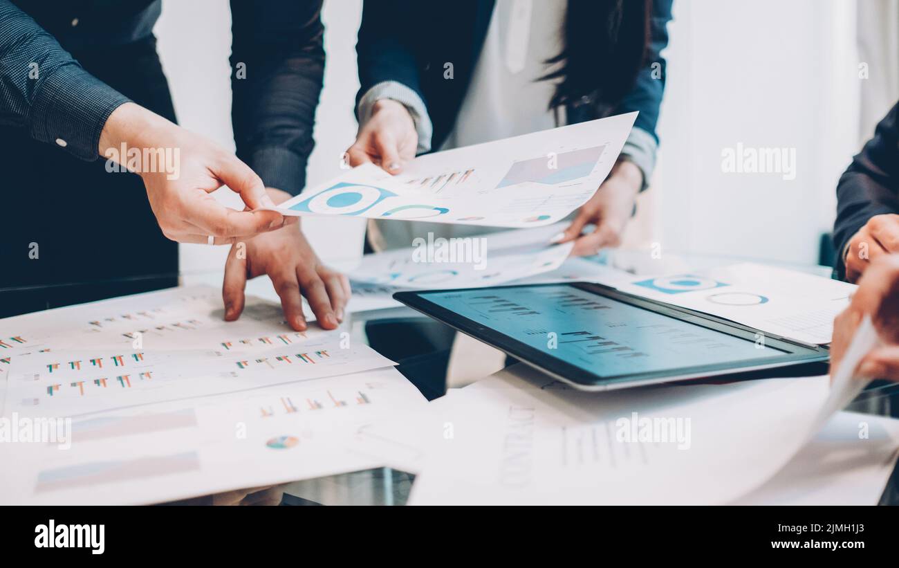 marketing analysis business partners graphs Stock Photo - Alamy