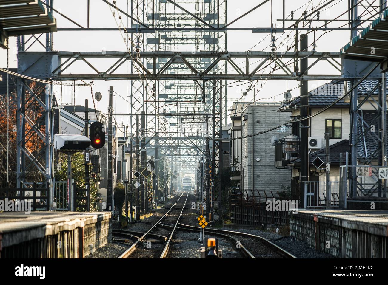 Seibu Tamagawa, Tama Station of the tower and the line Stock Photo - Alamy