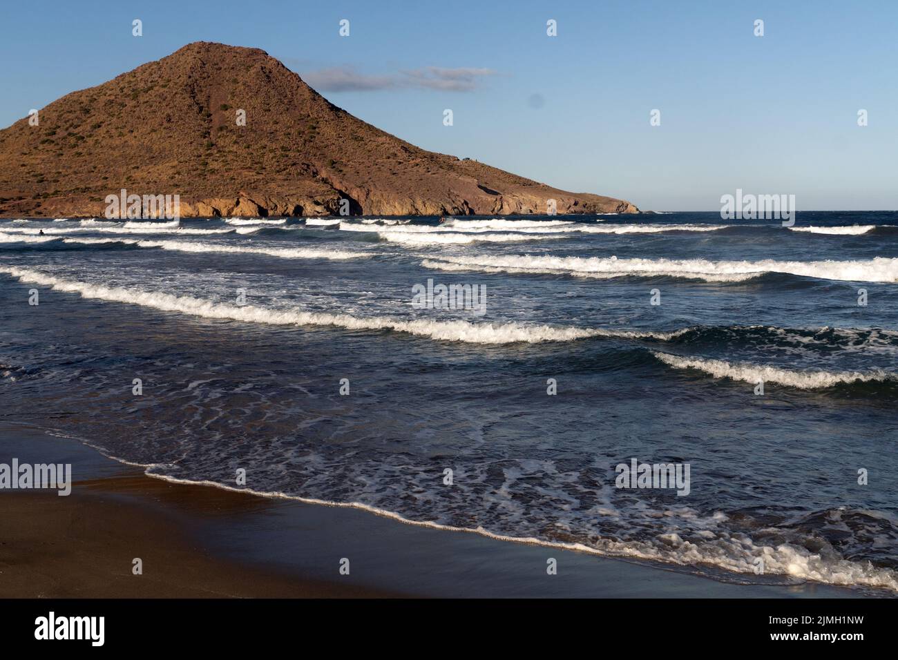 Los Genoveses beach at sunset in the Gata Cape Natural Park coast ...