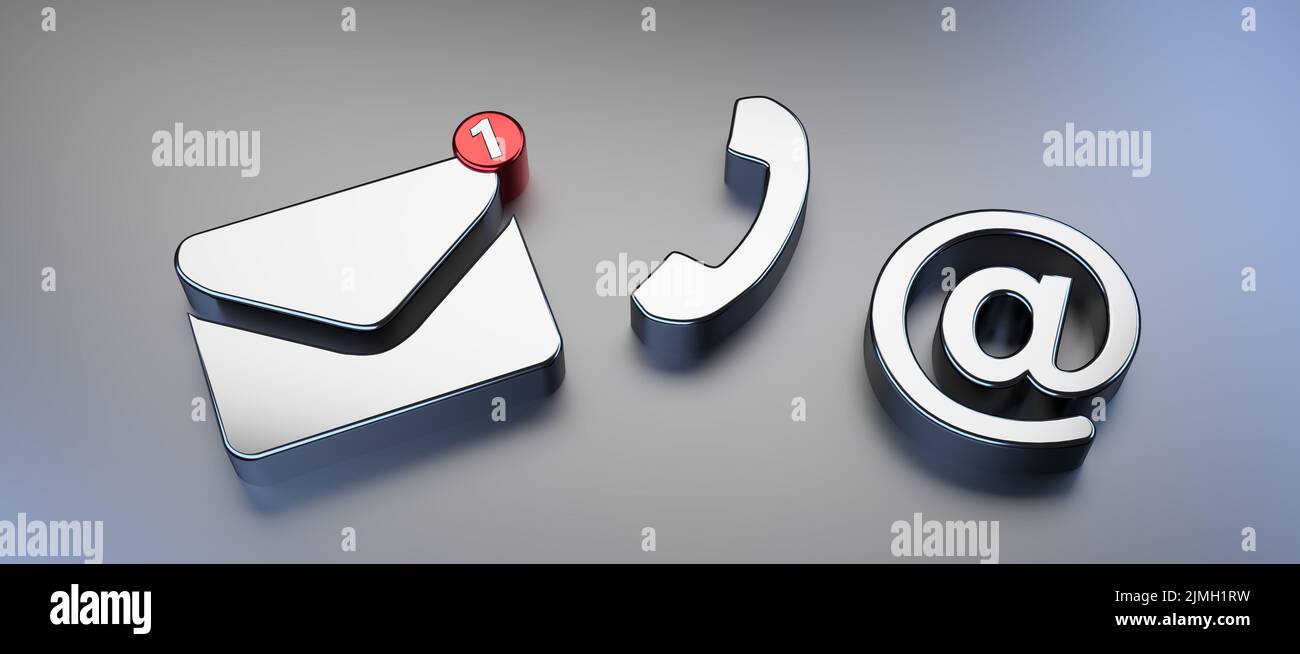 Contact icon symbol as a part of communication - 3D Illustration Stock ...