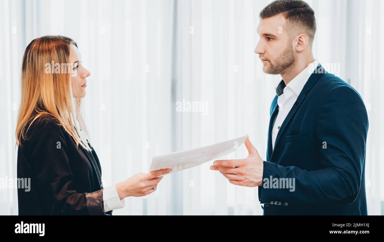 quitting job female employee resignation letter Stock Photo - Alamy