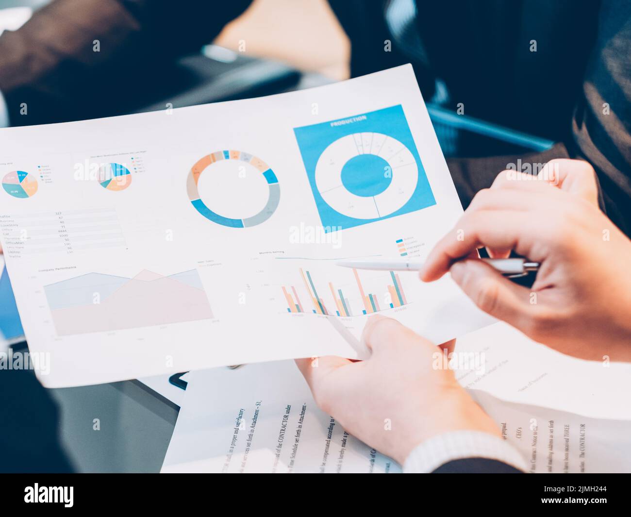 strategy planning analysis business men statistics Stock Photo - Alamy