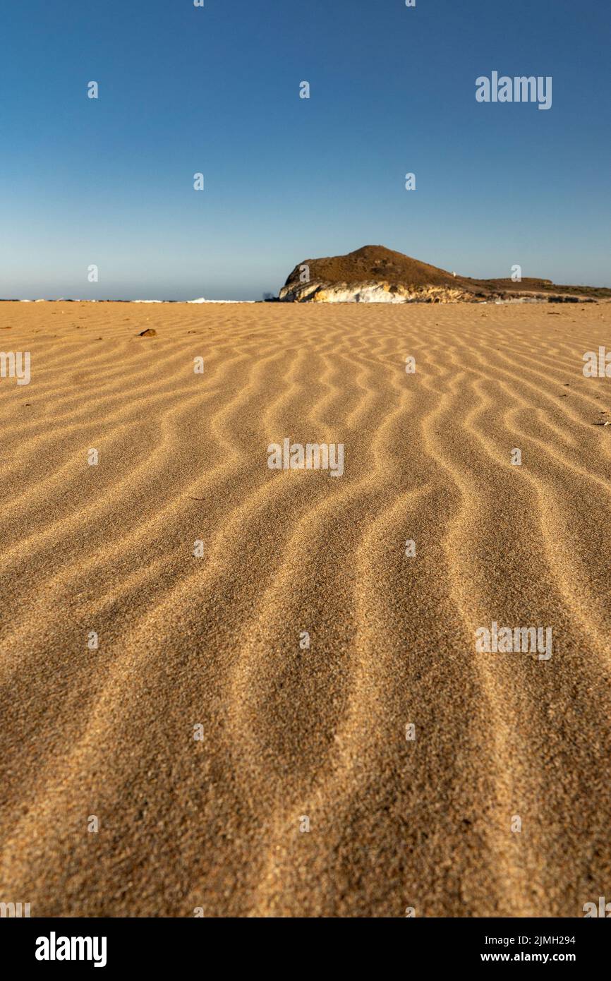 Los Genoveses beach at sunset in the Gata Cape Natural Park coast ...