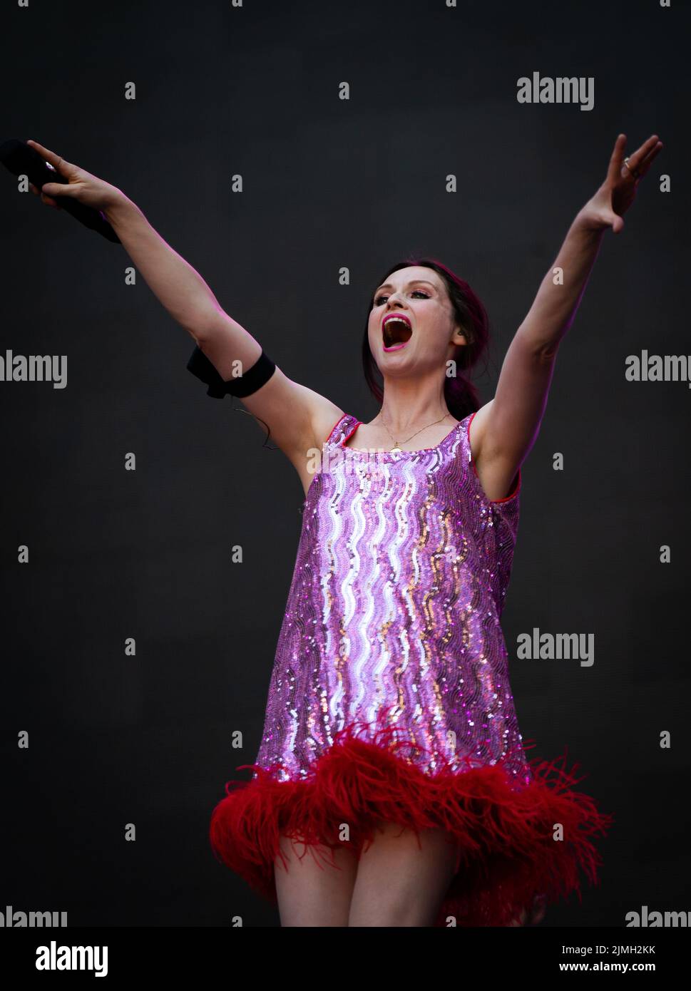 Sophie Ellis-Bextor performs on stage ahead of the headline act ...