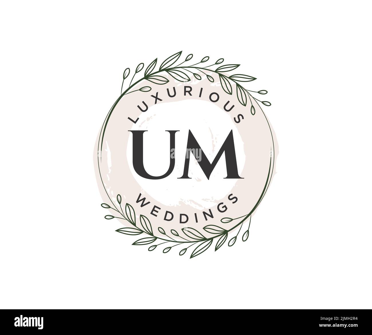 UM Initials letter Wedding monogram logos template, hand drawn modern ...