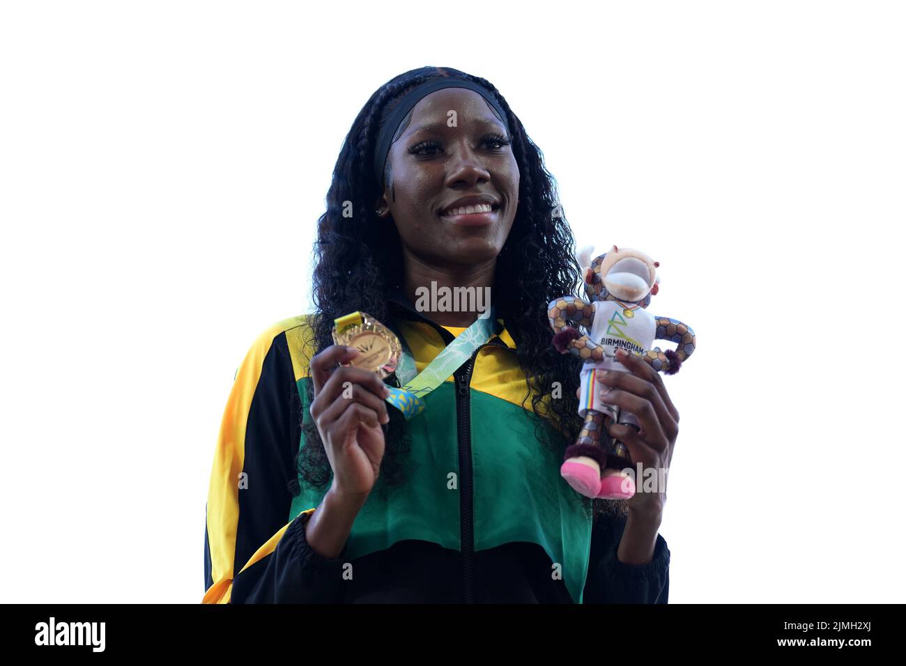 Jamaica's Lamara Distin celebrates winning the gold medal in the Women ...