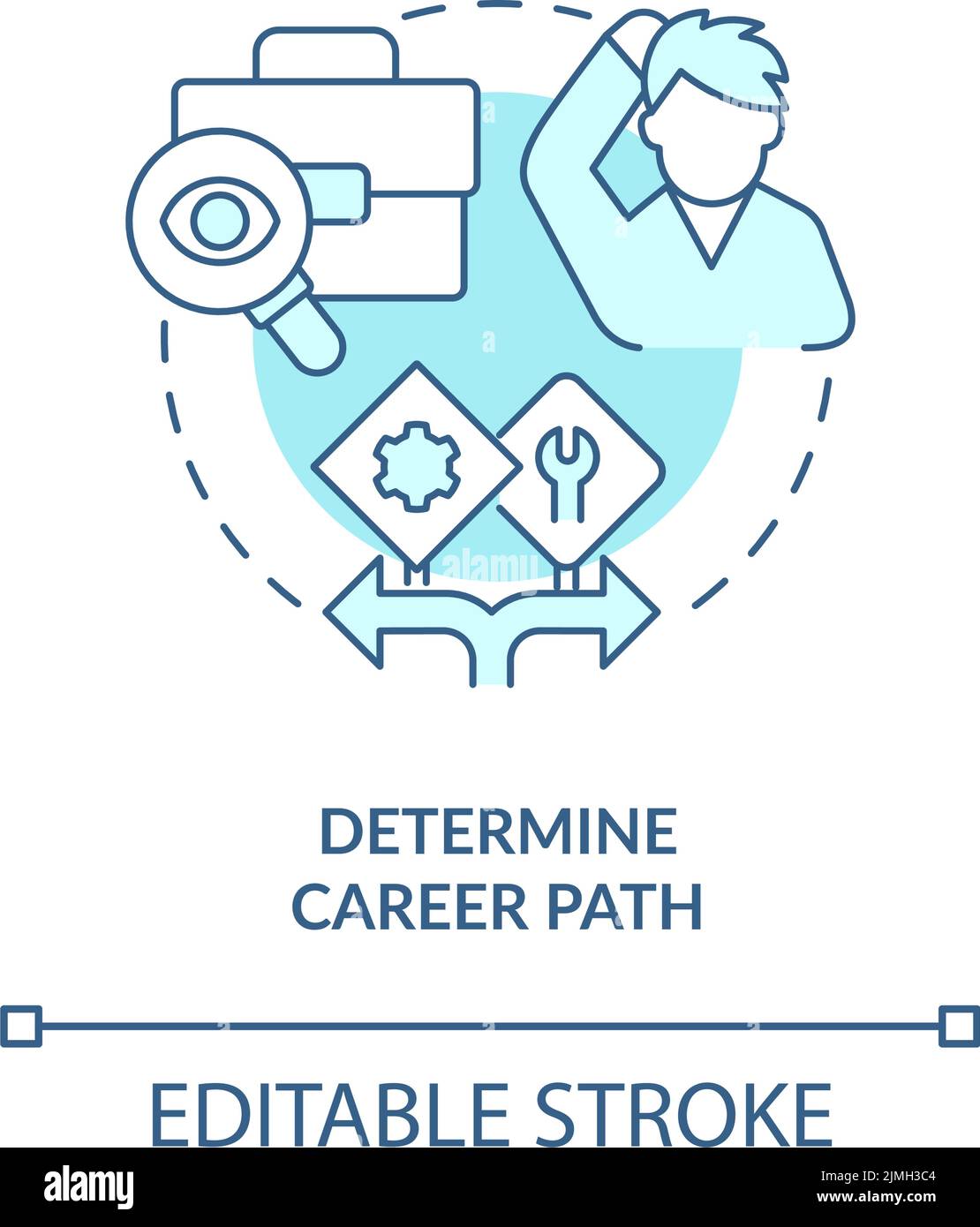 Determine career path turquoise concept icon Stock Vector Image & Art ...