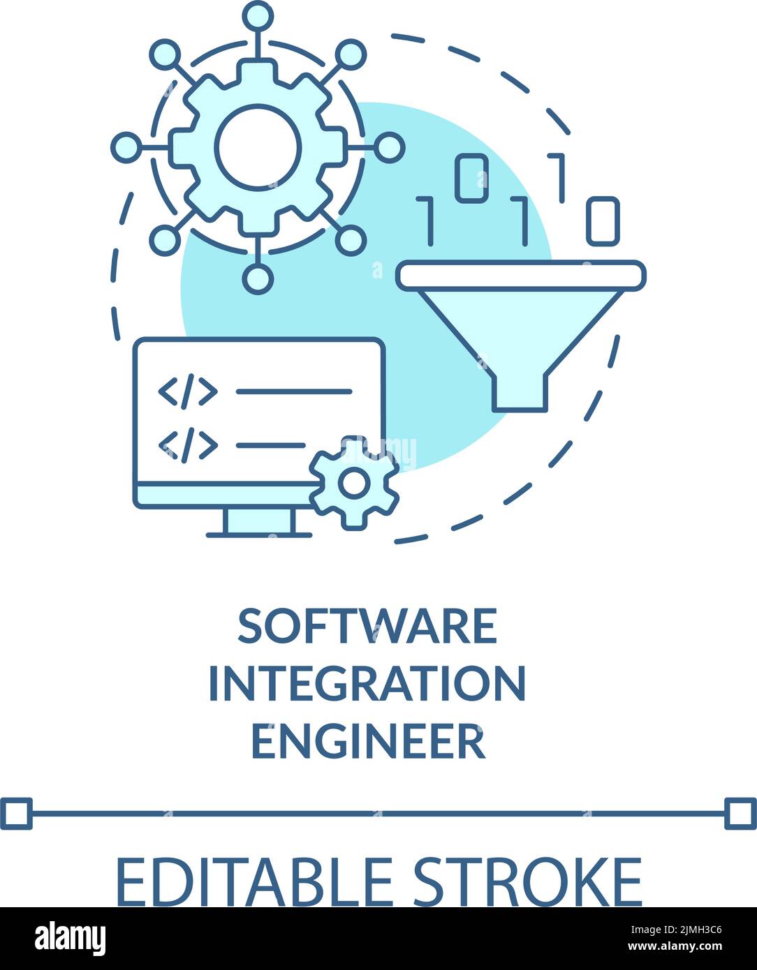 Software integration engineer turquoise concept icon Stock Vector Image ...