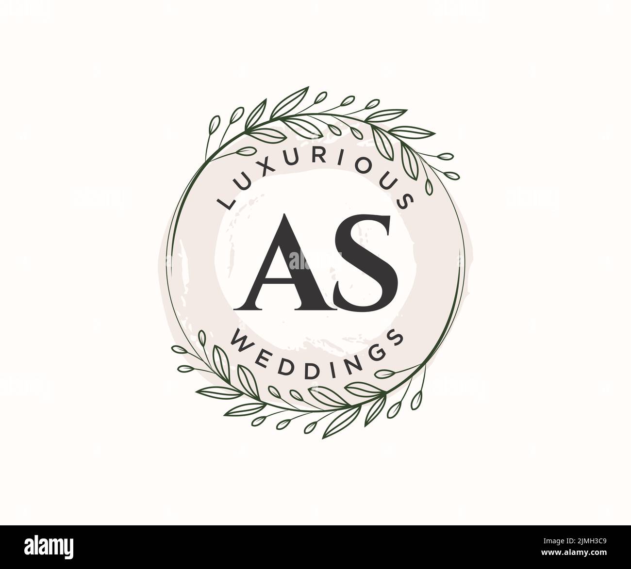 AS Initials letter Wedding monogram logos template, hand drawn modern ...