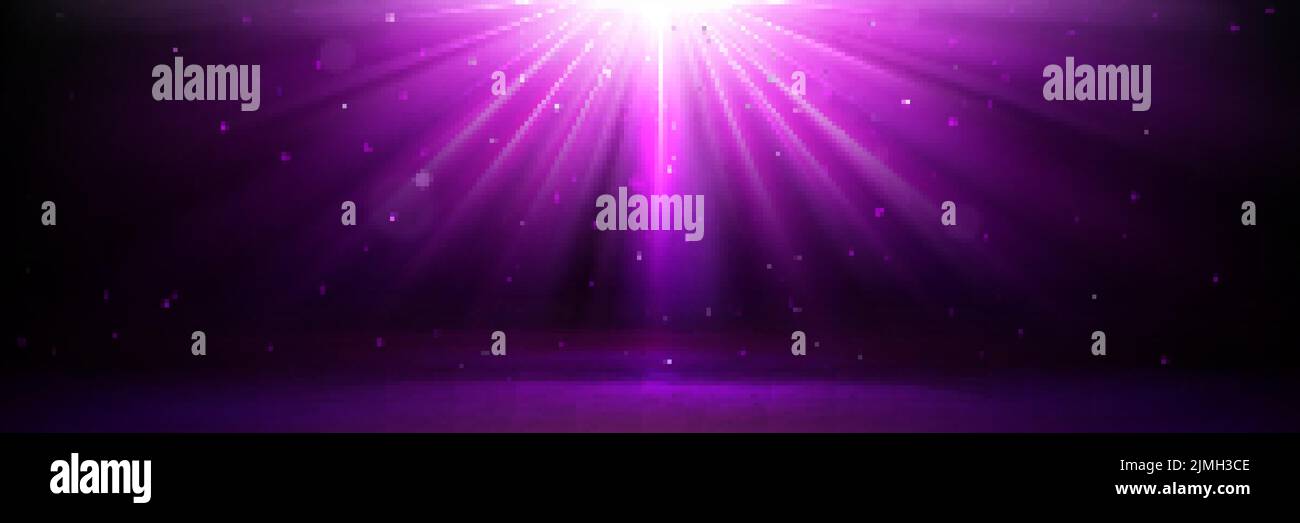 Magic background with purple light rays effect. Vector realistic ...