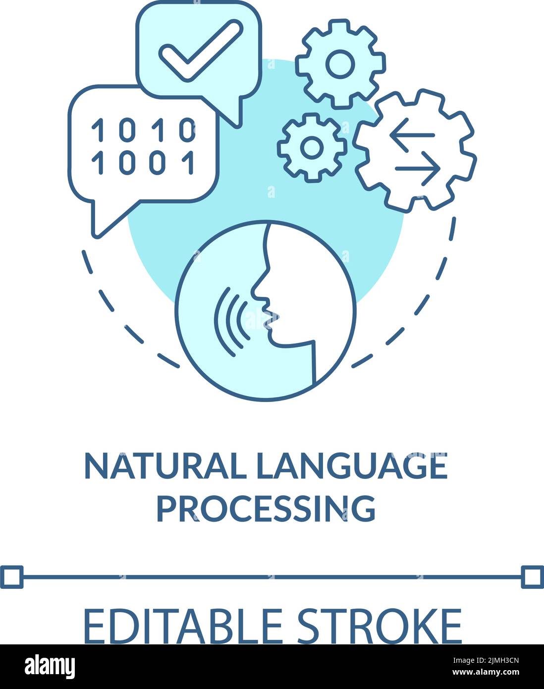 Natural Language Processing Turquoise Concept Icon Stock Vector Image