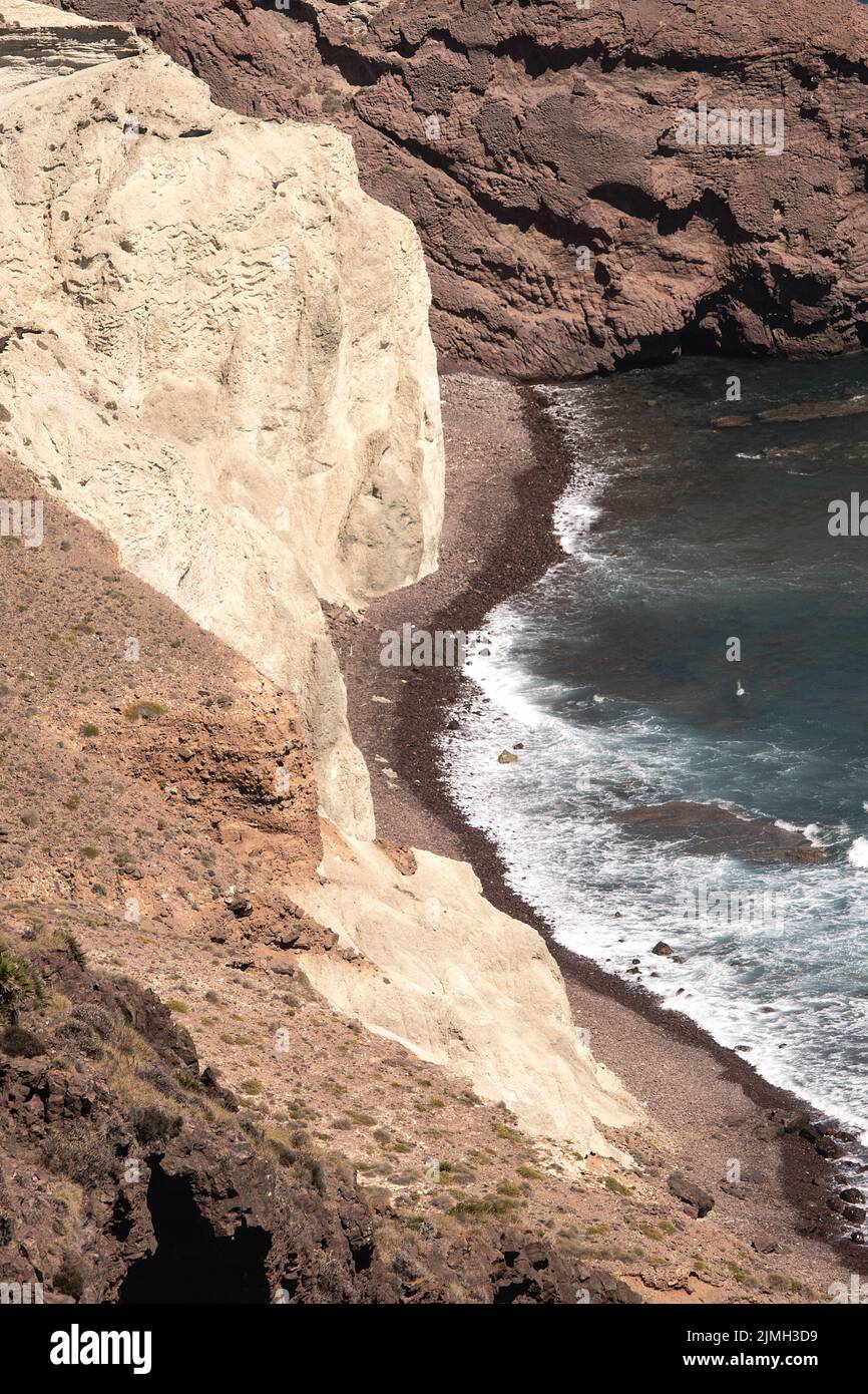 Panoramic view of cliffs and beaches in the Gata Cape Natural Park ...