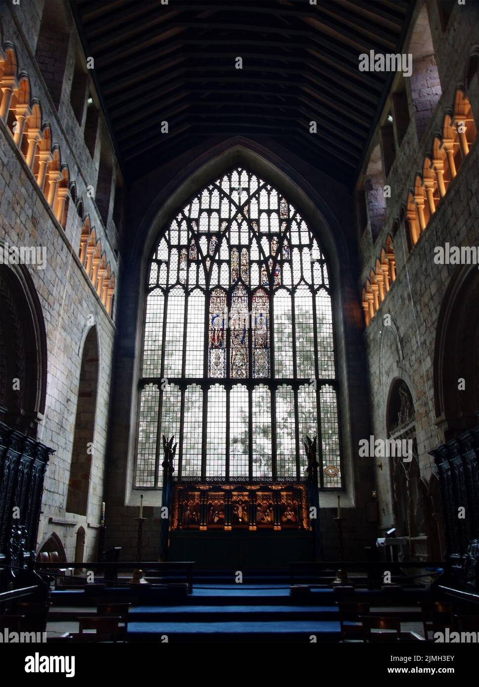 Interior of the historic medieval cartmel priory in cumbria now the ...