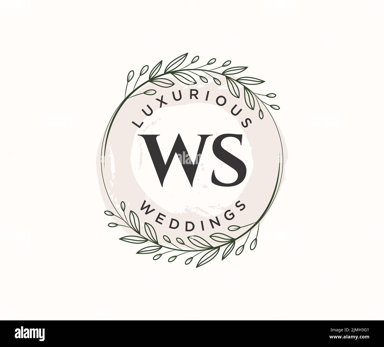 WS Initials letter Wedding monogram logos template, hand drawn modern ...