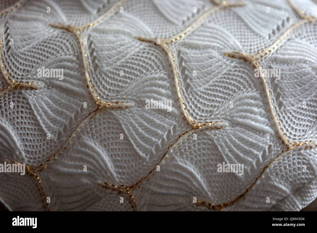 Beautiful white woven fabric with an intriguing pattern of dense white ...