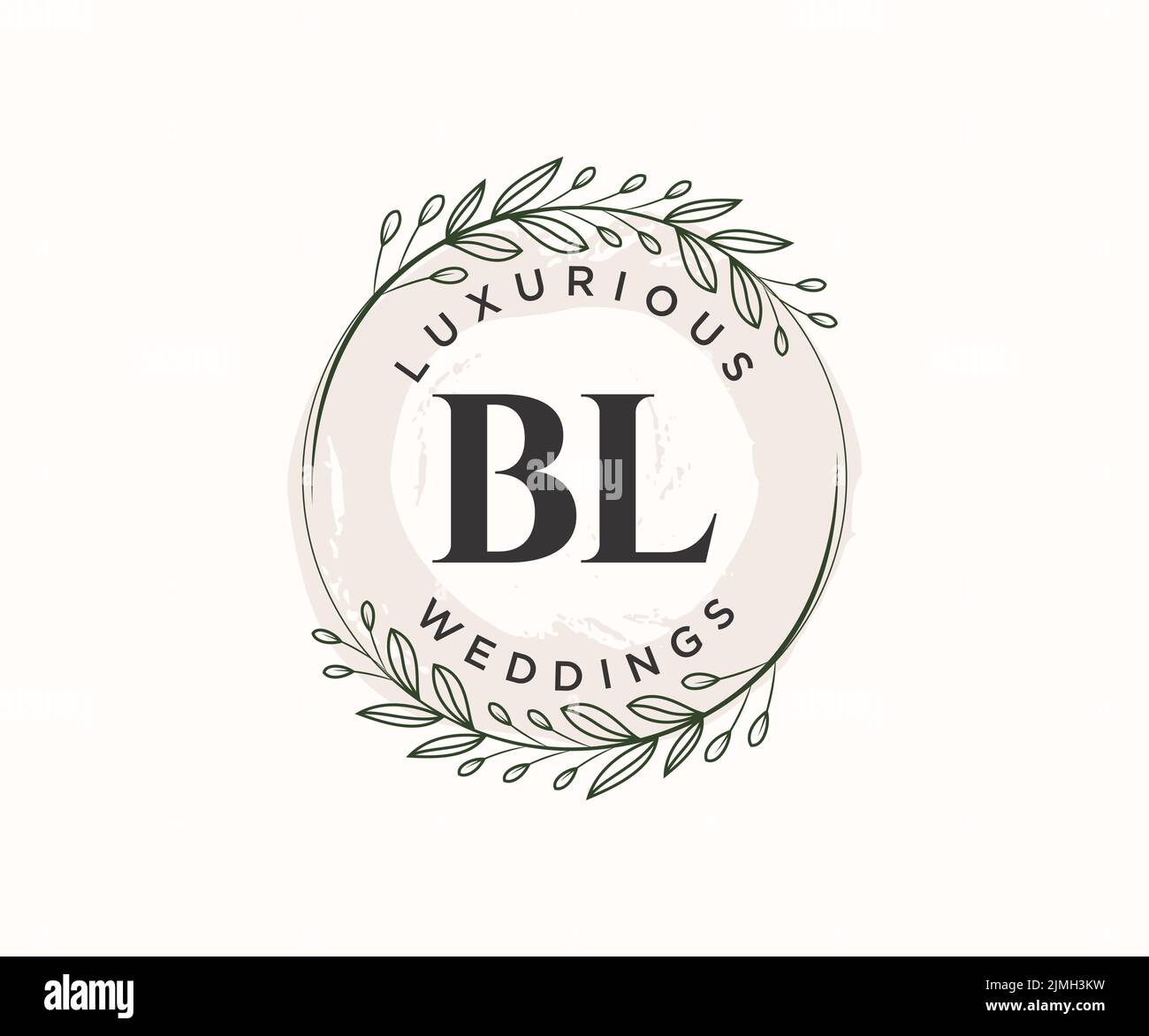 BL Initials letter Wedding monogram logos template, hand drawn modern ...