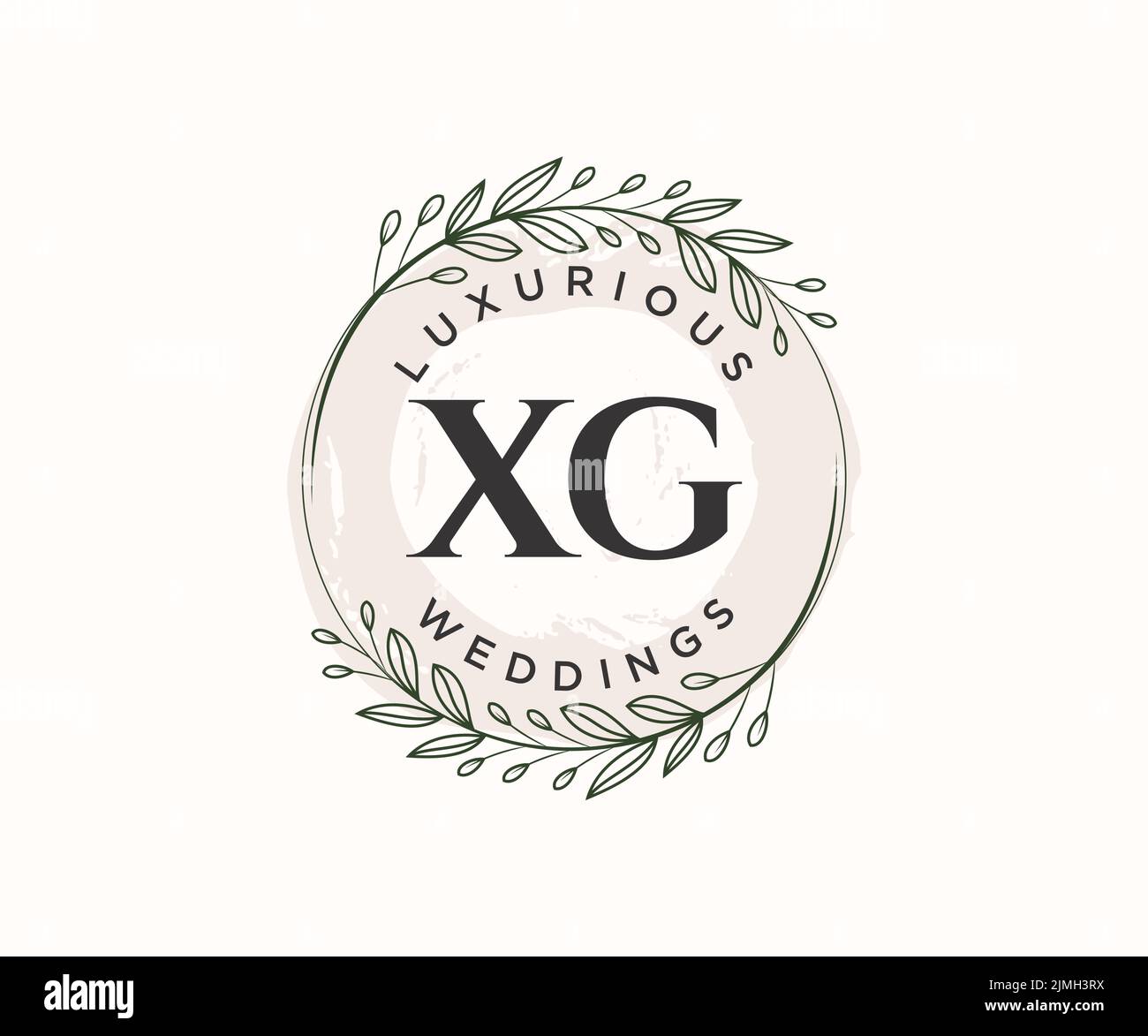 XG Initials letter Wedding monogram logos template, hand drawn modern ...